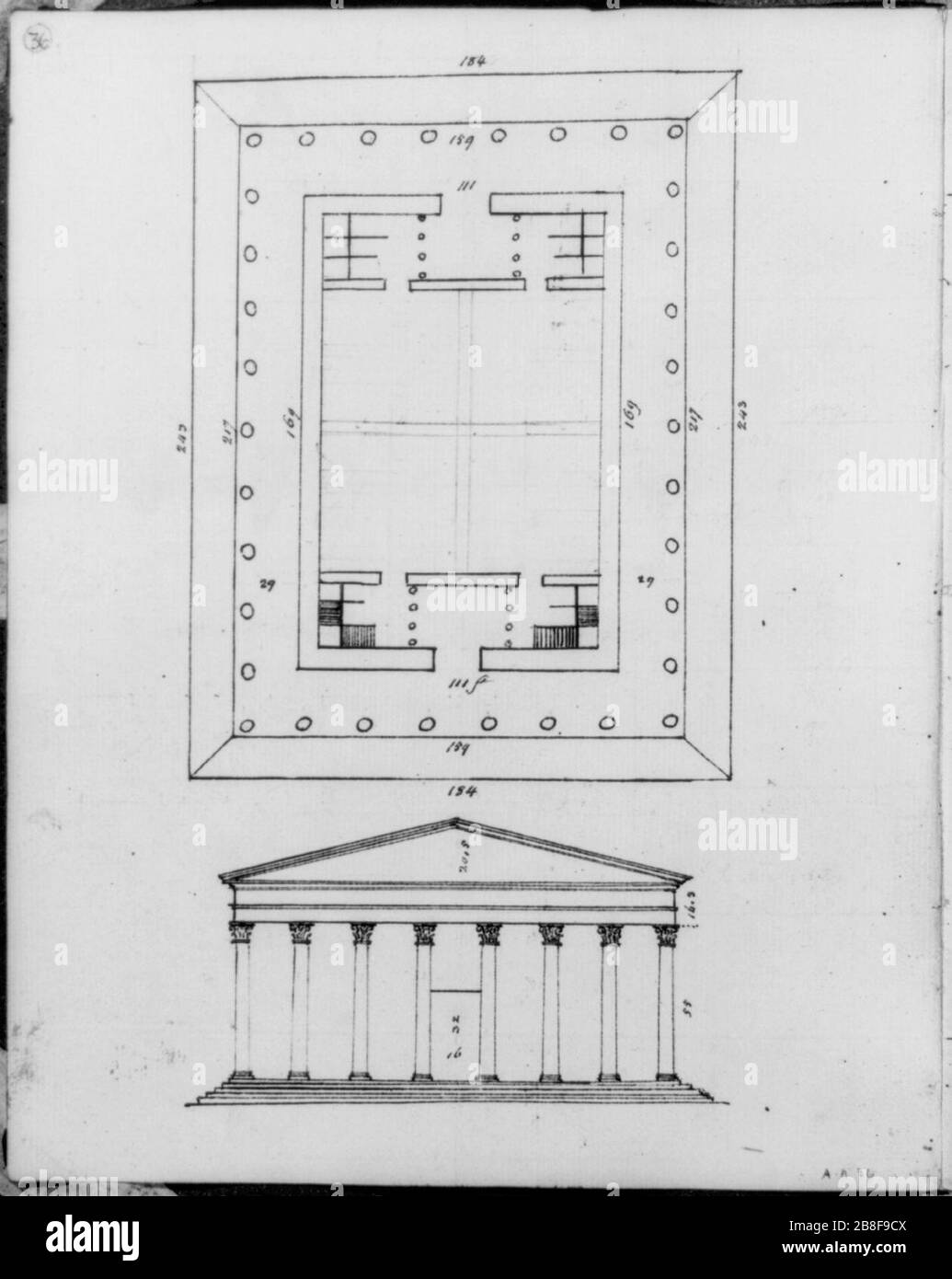 Girard College, Philadelphia, Pa. Plan and elevation Stock Photo - Alamy