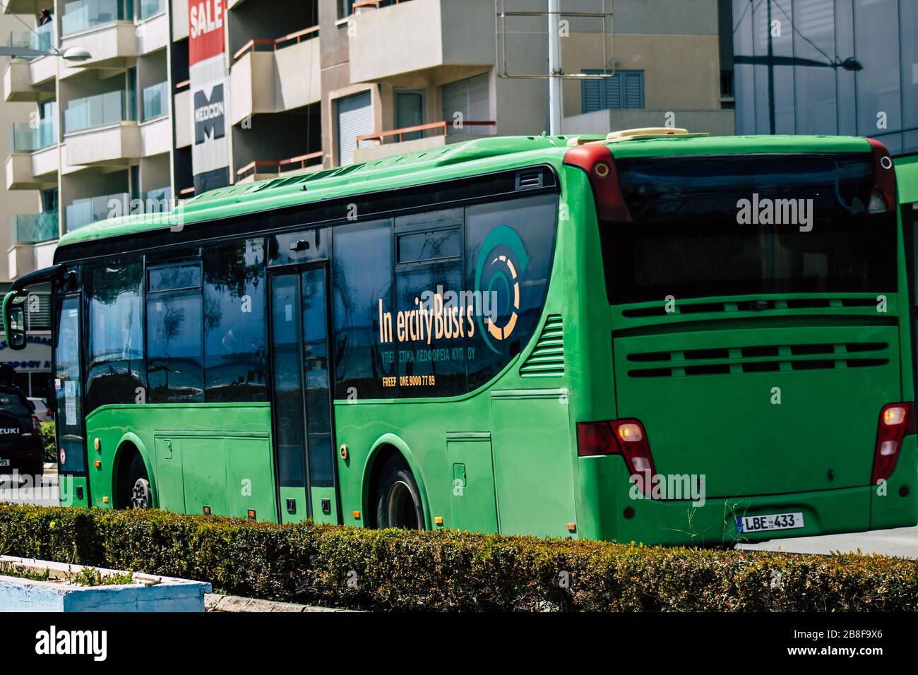 Limassol Cyprus March 20, 2020 View of a traditional intercity bus ...