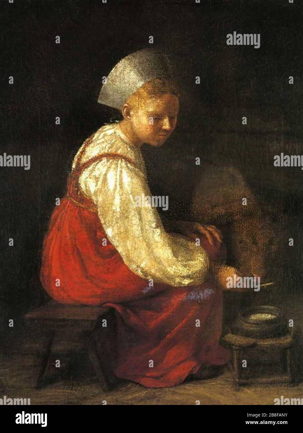 Girl with culf by Venetsianov Stock Photo - Alamy