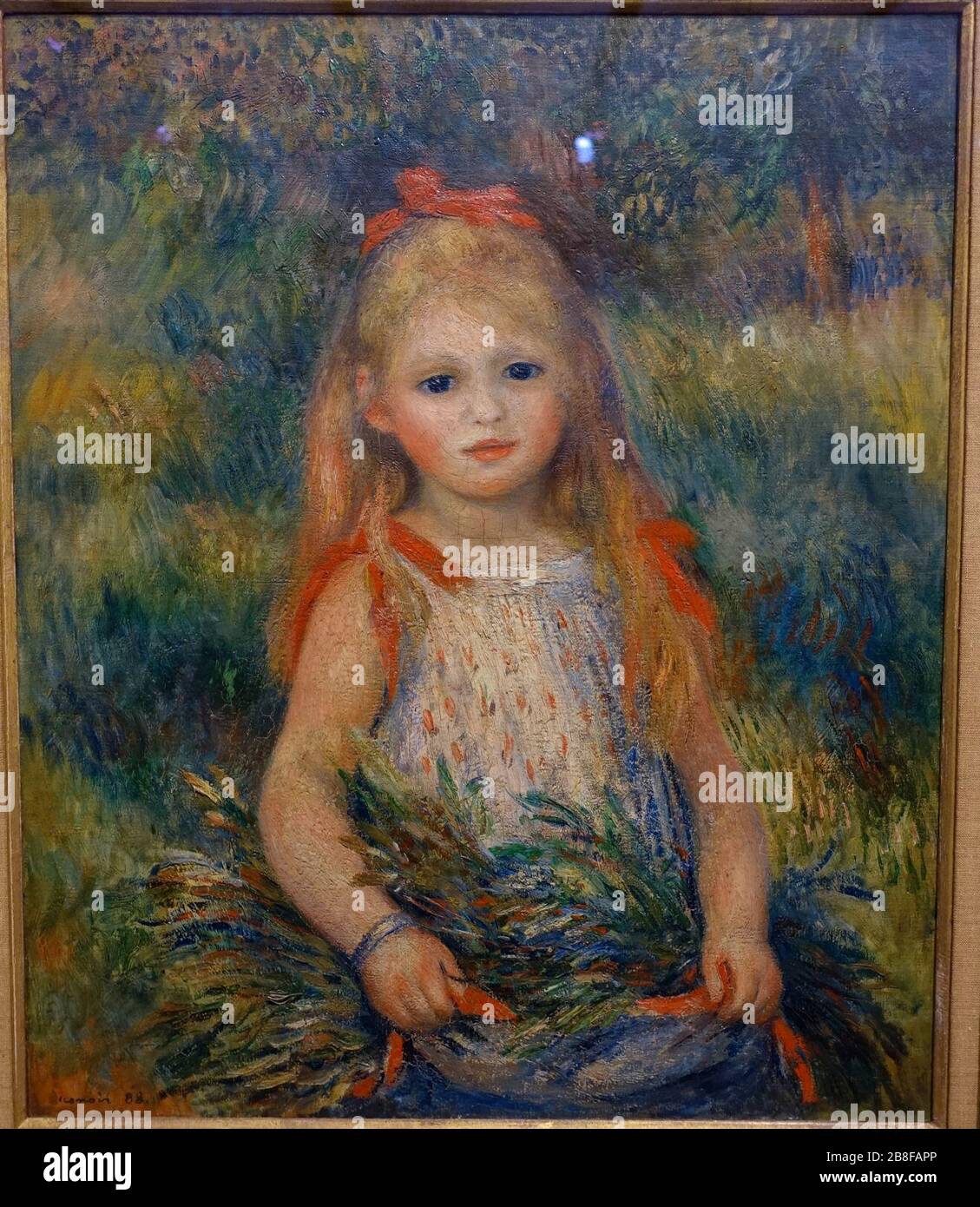 Girl with Flowers, by Pierre-Auguste Renoir, 1888 Stock Photo - Alamy