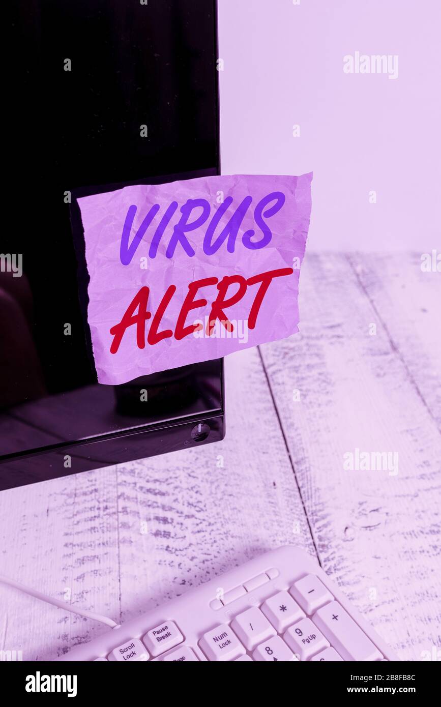 Conceptual Hand Writing Showing Virus Alert Concept Meaning Message Warning Of A Nonexistent