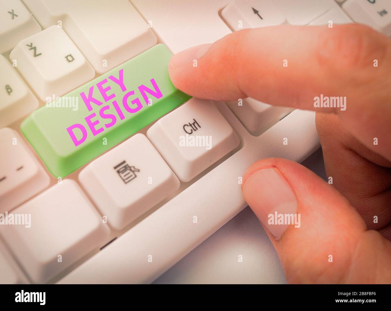 Conceptual hand writing showing Key Design. Concept meaning a necessary or very important ...