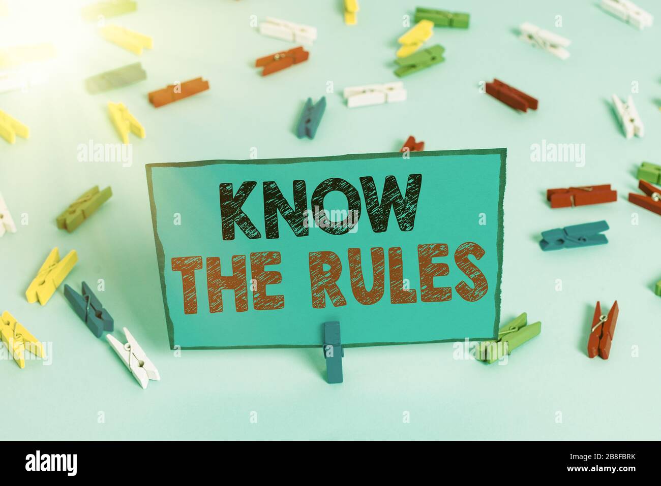 Writing note showing Know The Rules. Business concept for set explicit ...