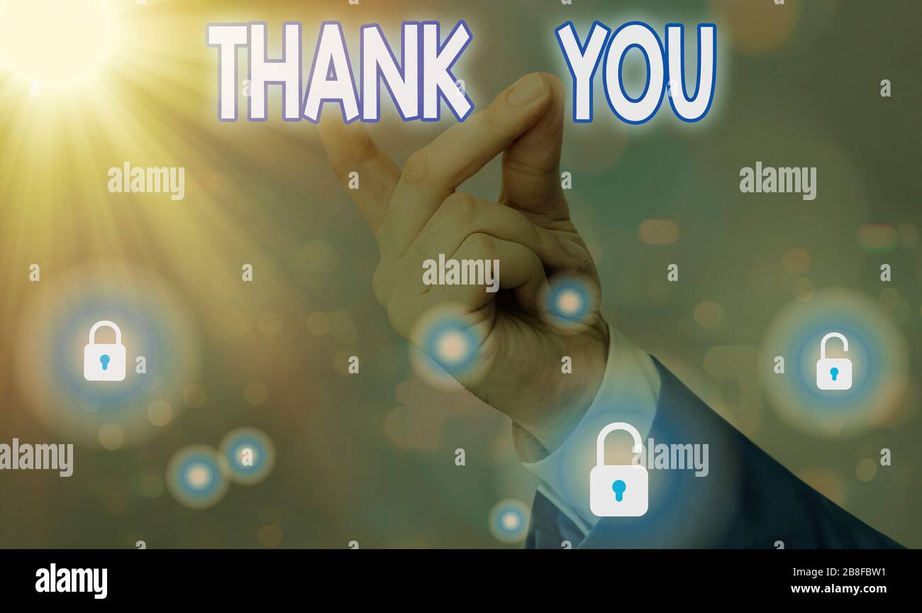 Conceptual hand writing showing Thank You. Concept meaning polite ...