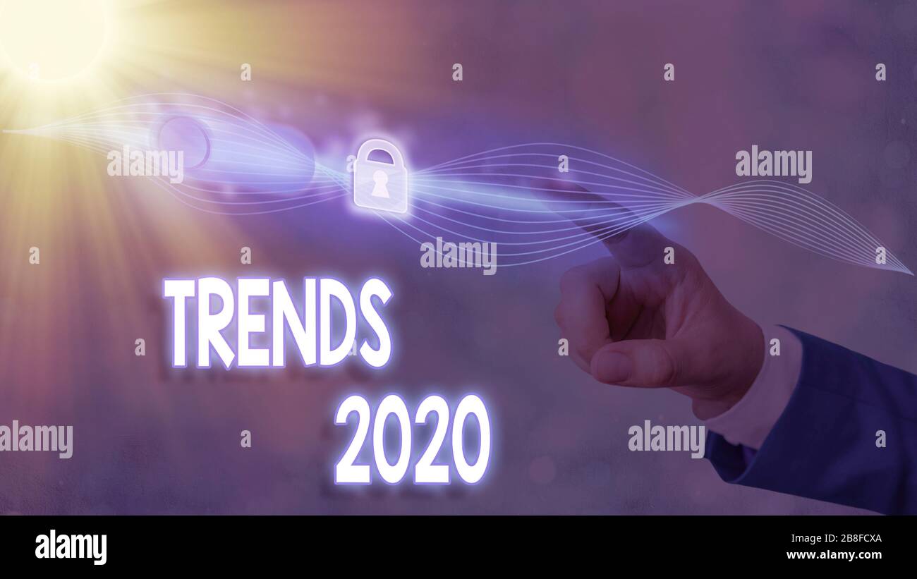 Conceptual hand writing showing Trends 2020. Concept meaning general ...