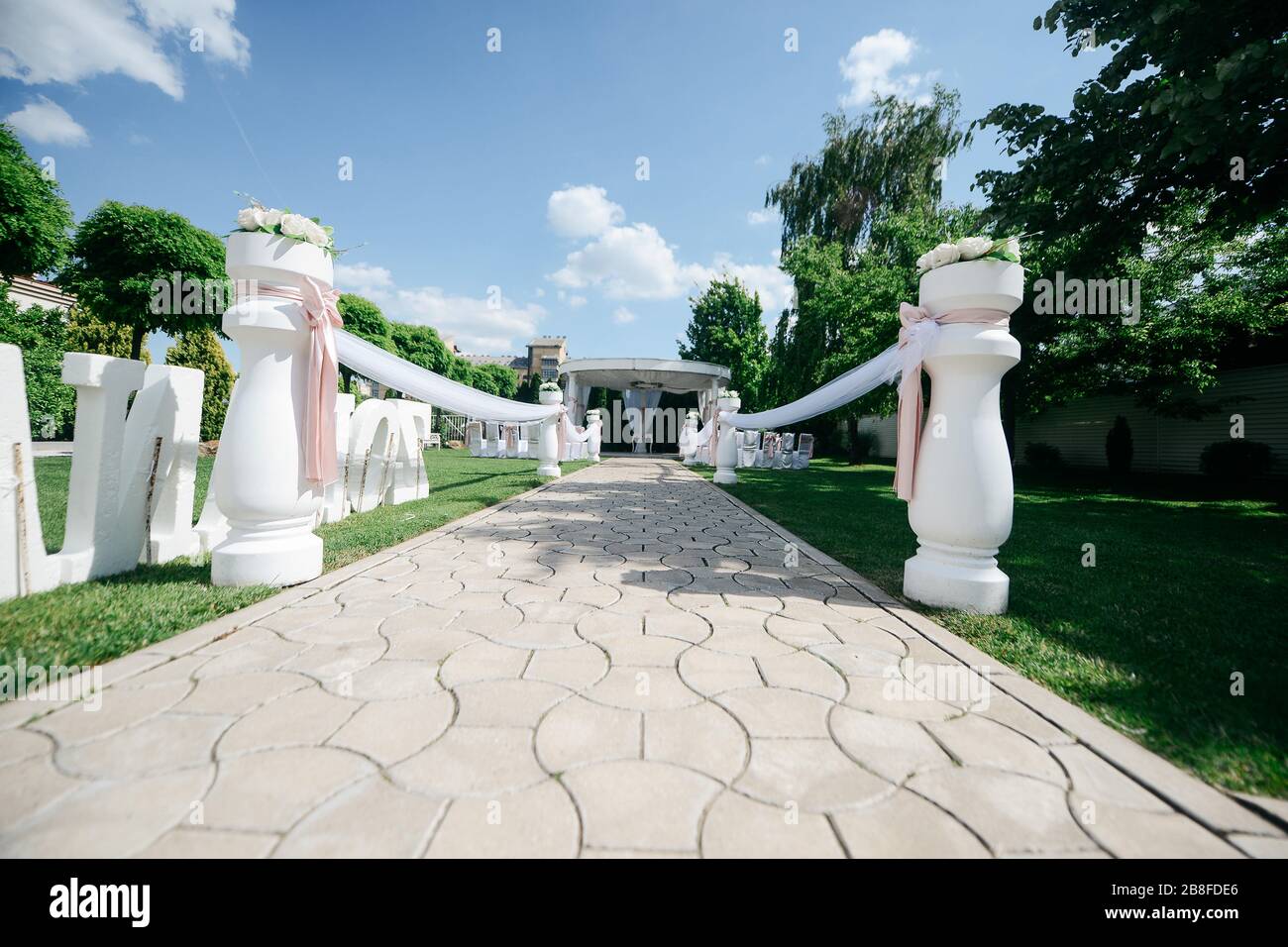 Garden decoration for a special event Stock Photo - Alamy