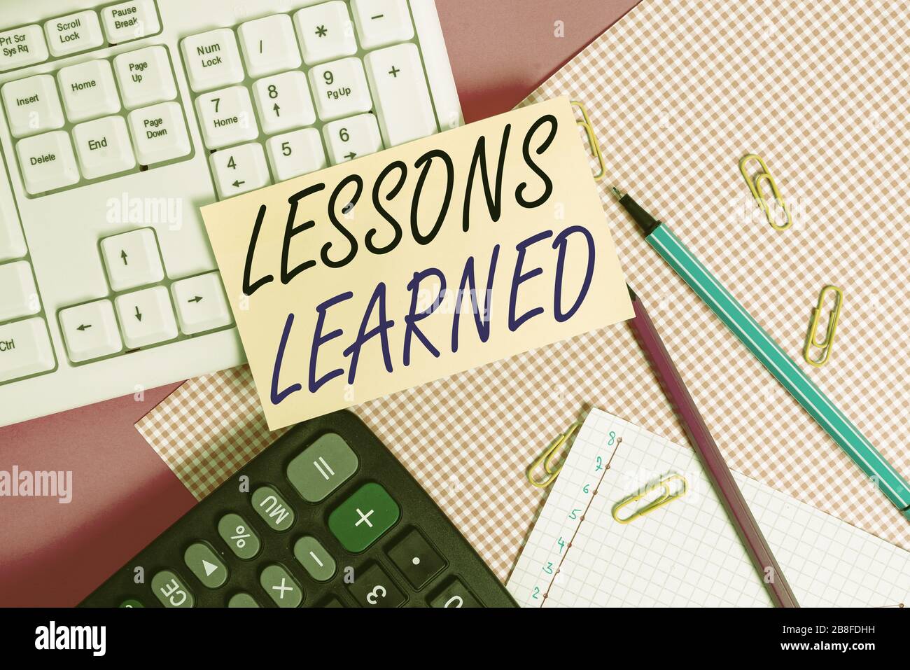 Handwriting text Lessons Learned. Conceptual photo experiences ...