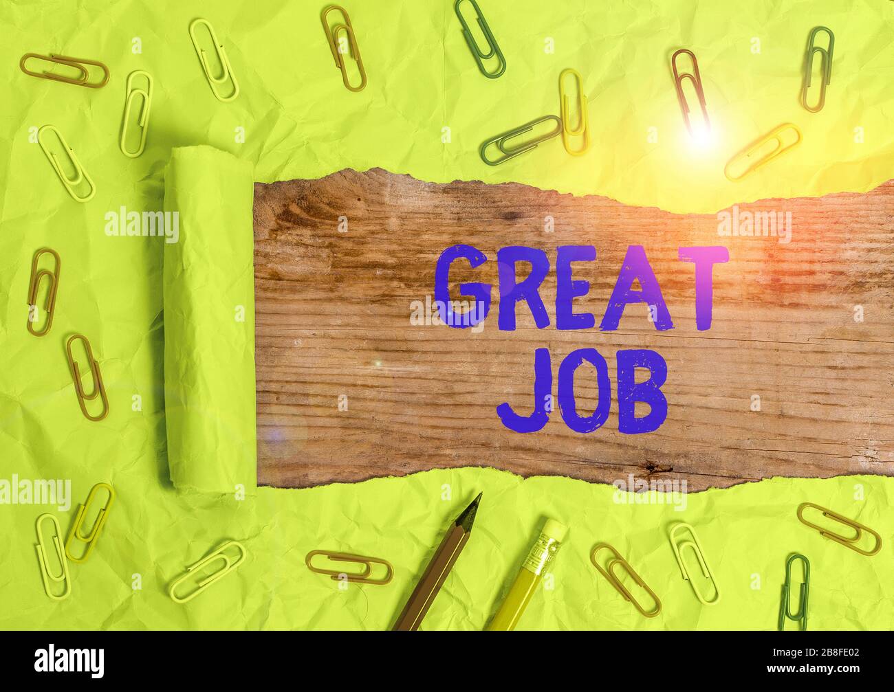 Word writing text Great Job. Business photo showcasing used praising ...