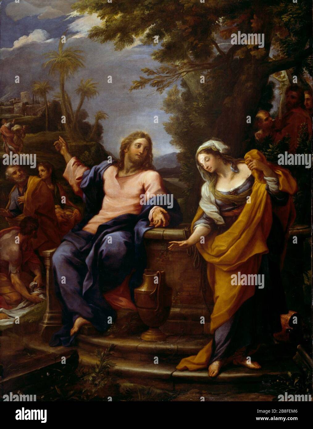 Giuseppe Bartolomeo Chiari - Christ and the Samaritan Woman Stock Photo ...