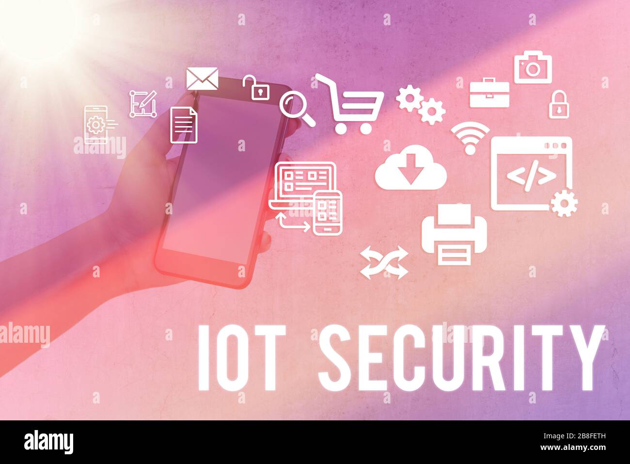Writing note showing Iot Security. Business concept for practice of ...