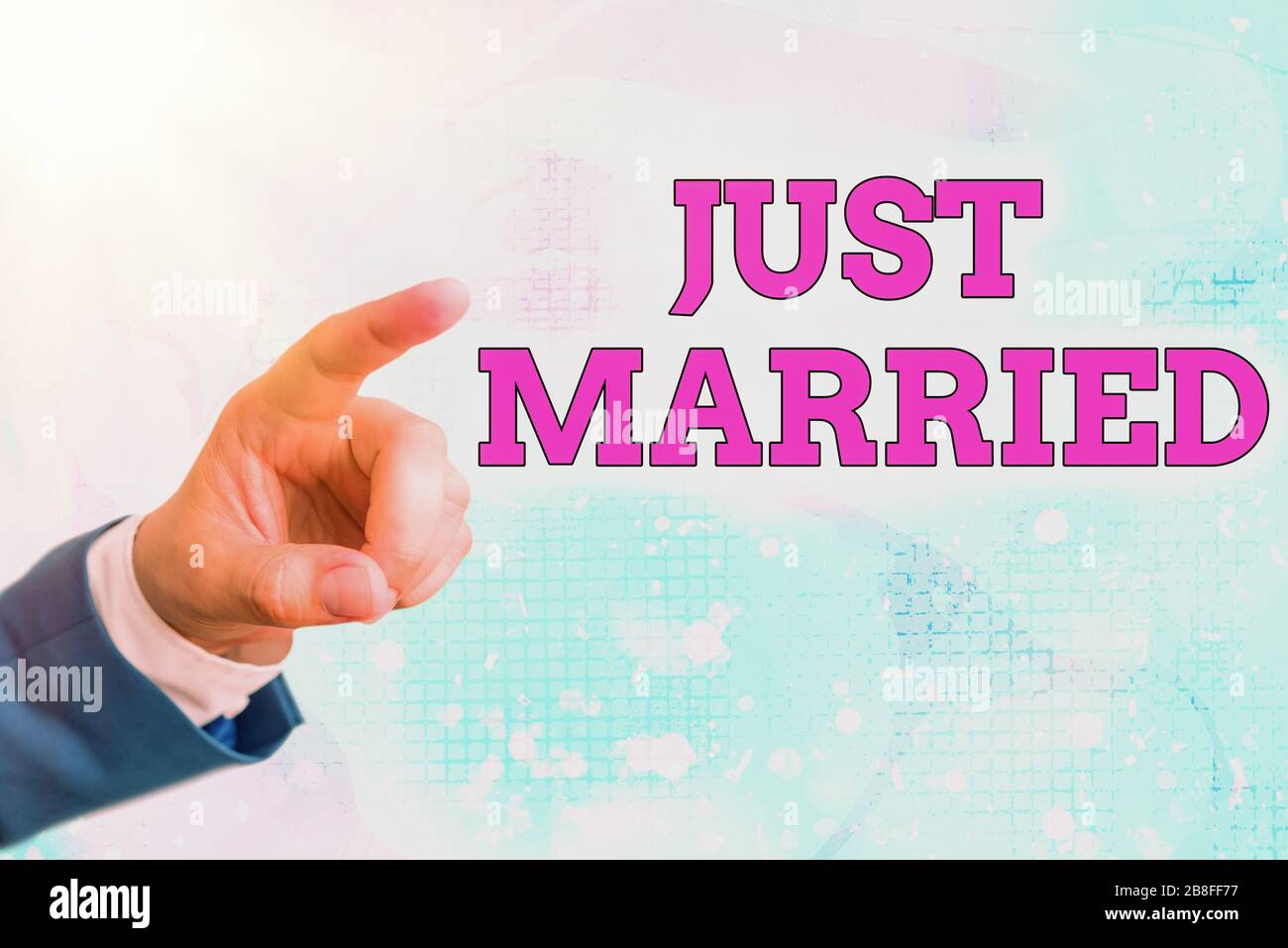 Writing note showing Just Married. Business concept for someone who has ...