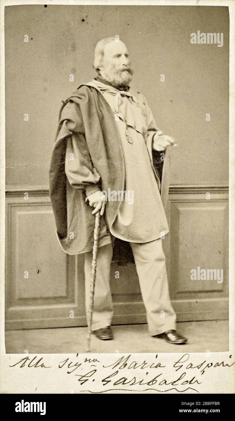 Giuseppe Garibaldi with signature Stock Photo - Alamy
