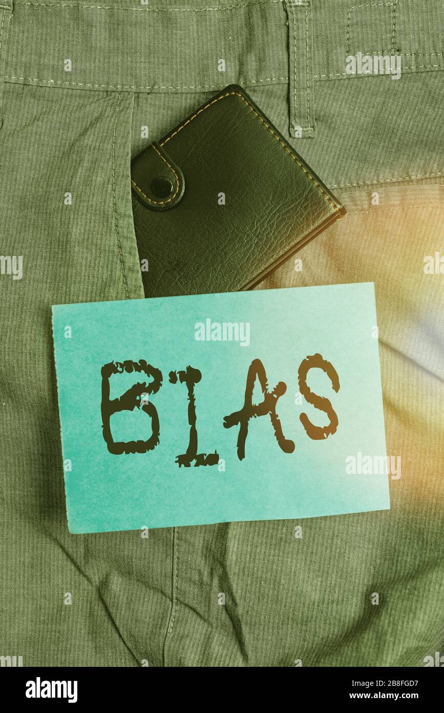 Handwriting text Bias. Conceptual photo inclination or prejudice for or ...