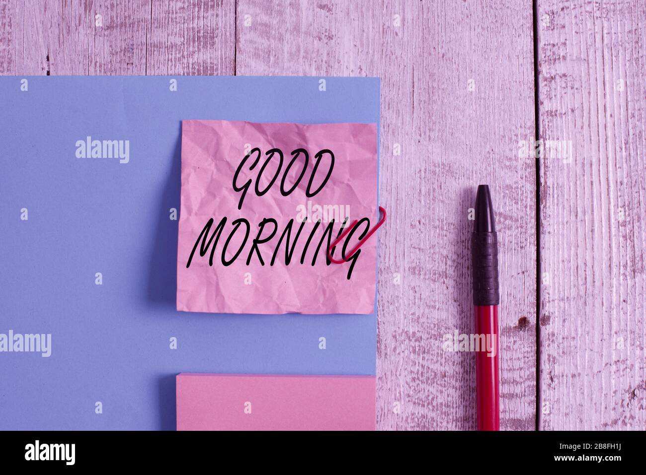 Text sign showing Good Morning. Business photo showcasing expressing ...