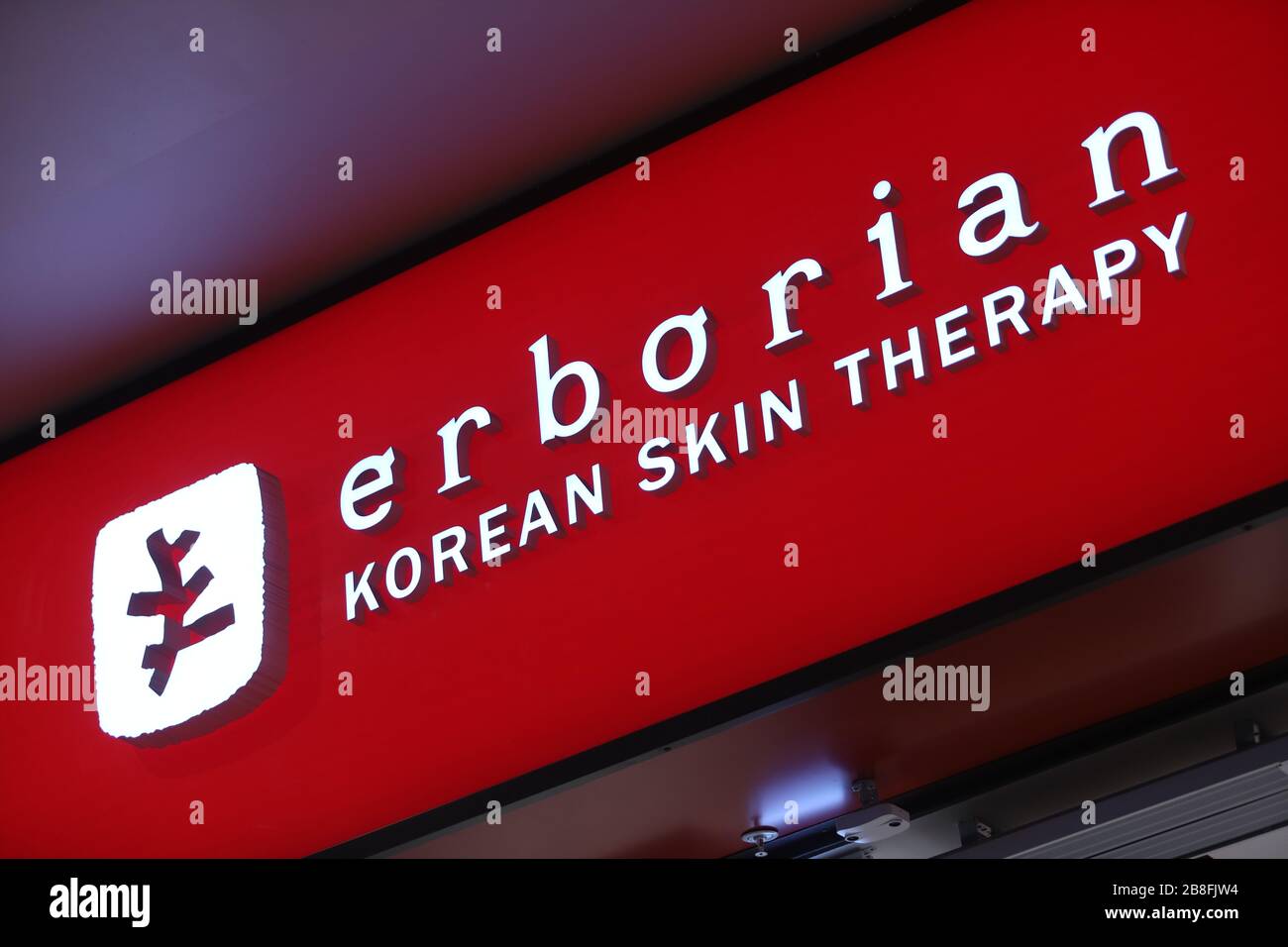 Logo of Erborian is seen at Galeria Shopping and Entertainment Centre ...