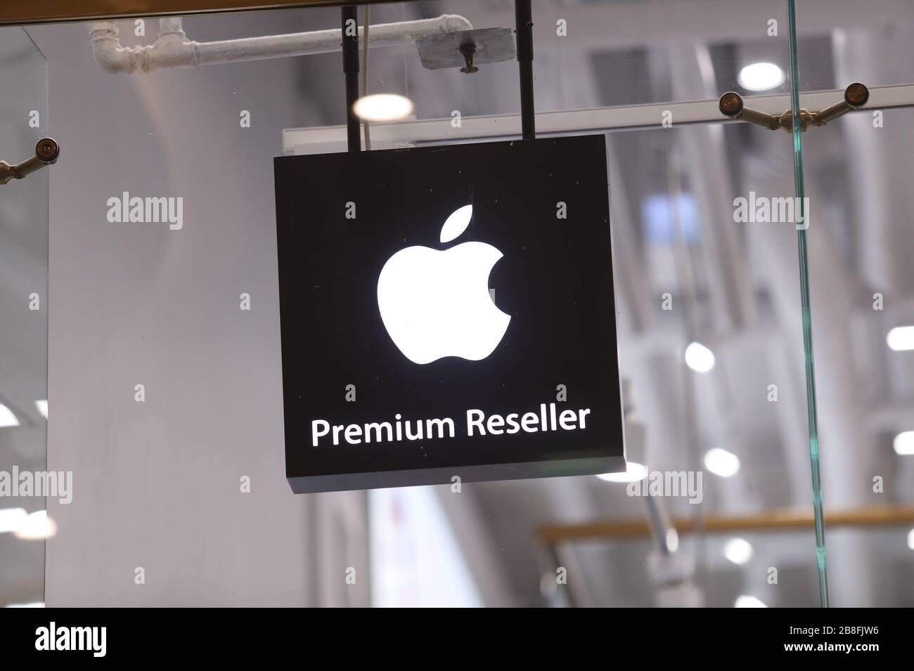 Logo of Apple Premium Reseller is seen at Galeria Shopping and ...