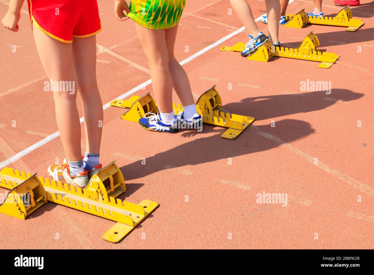 The launching, At the sports meeting, the athletes are starting to run ...