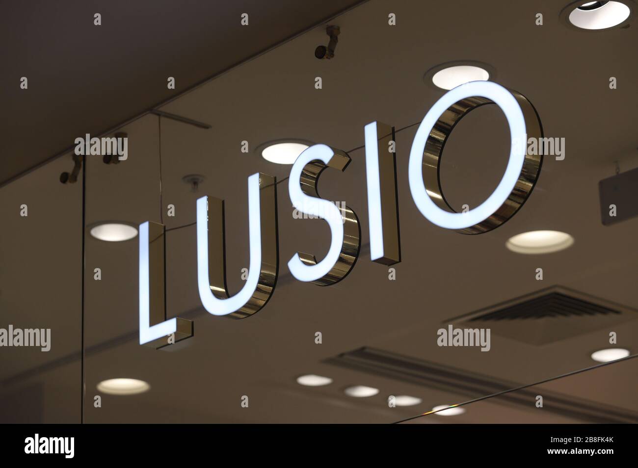 Logo of Lusio is seen at Galeria Shopping and Entertainment Centre ...