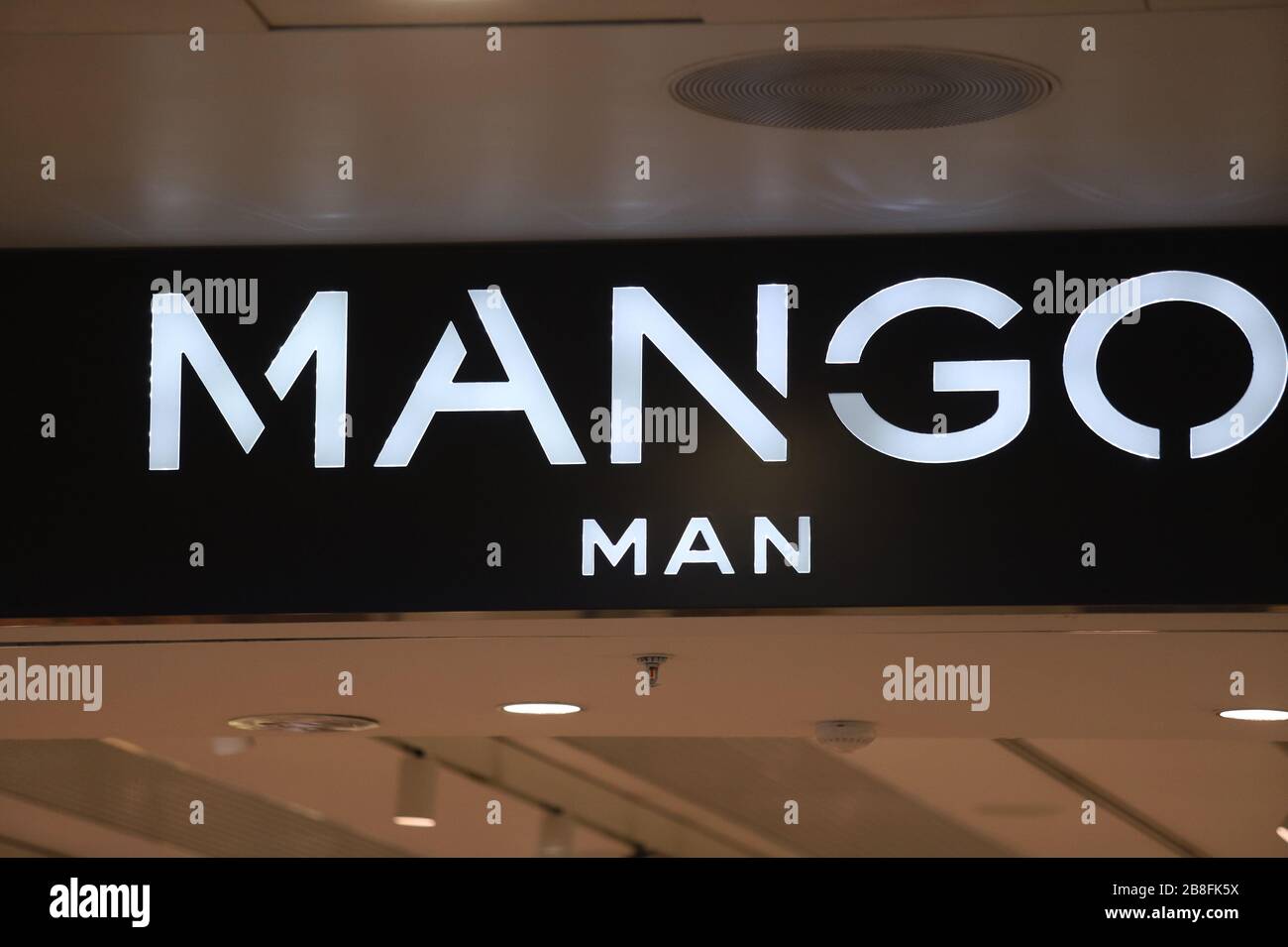 Logo of Mango man is seen at Galeria Shopping and Entertainment Centre ...
