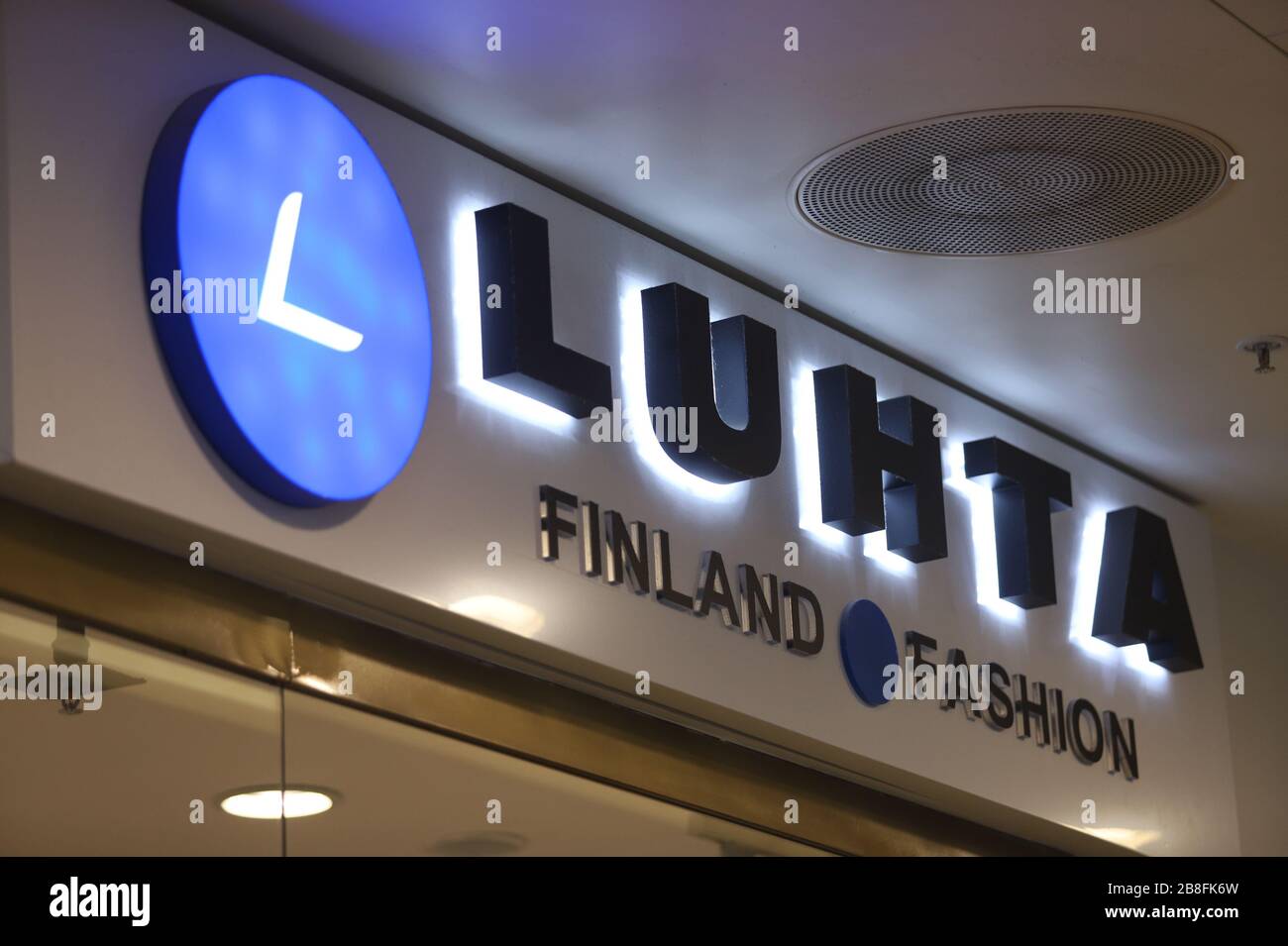 Logo of Luhta is seen at Galeria Shopping and Entertainment Centre ...