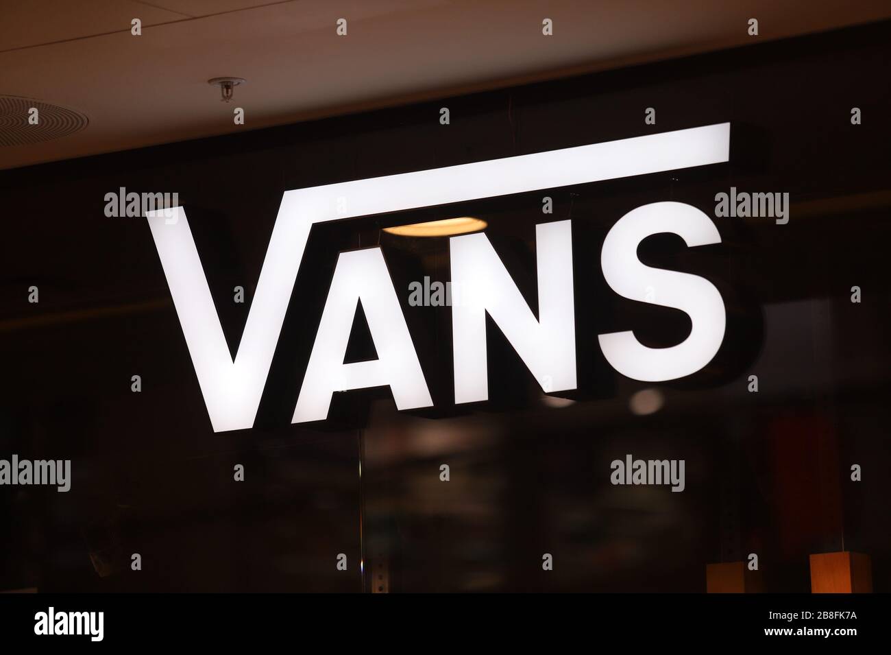 Logo of Vans is seen at Galeria Shopping and Entertainment Centre Stock ...