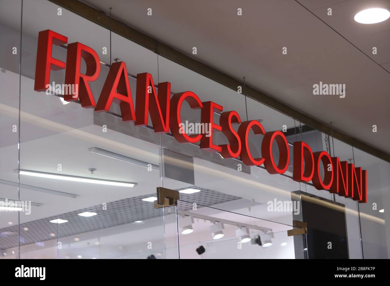 Logo of Francesco Donni is seen at Galeria Shopping and Entertainment ...