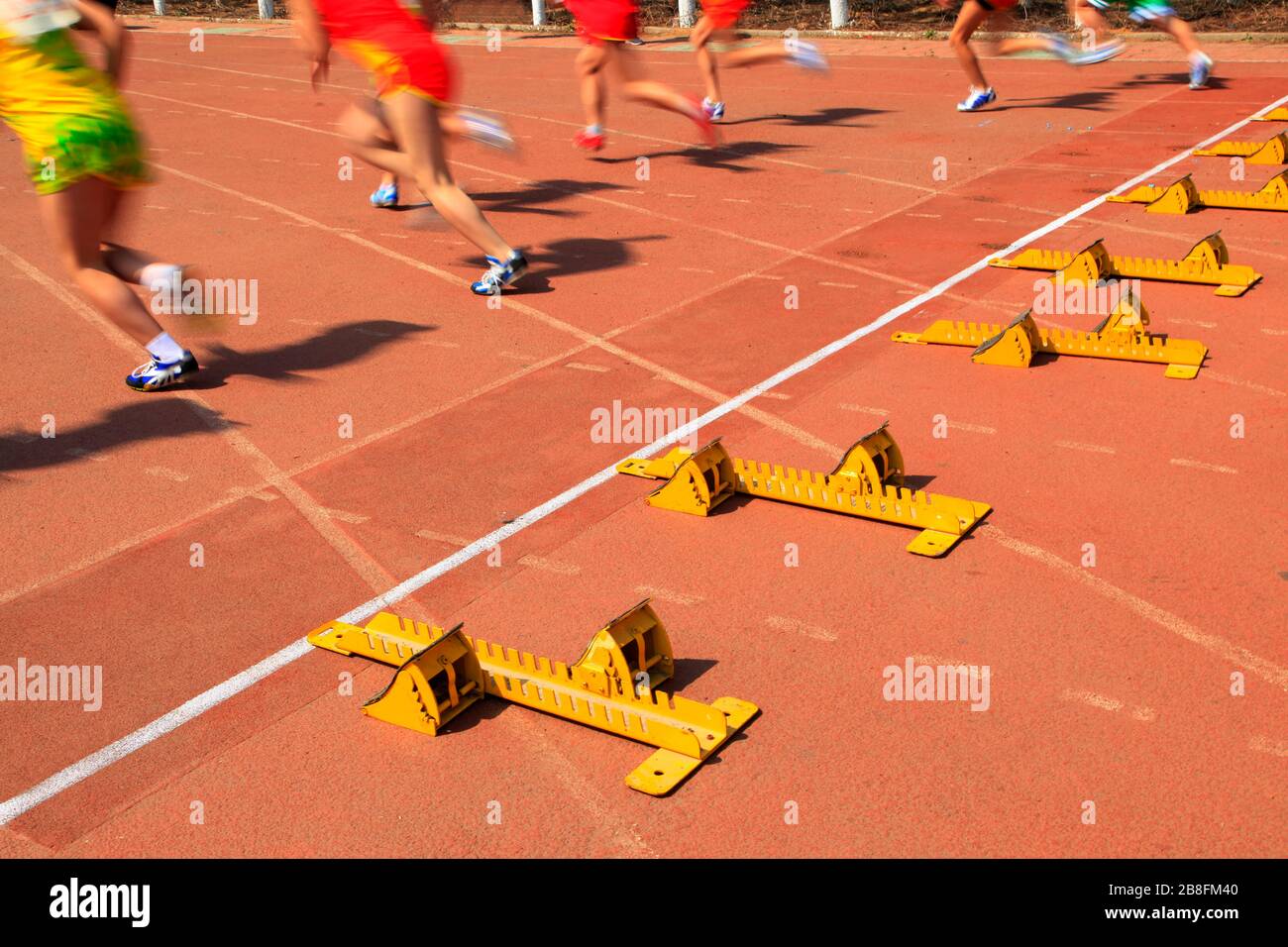 The launching, At the sports meeting, the athletes are starting to run ...