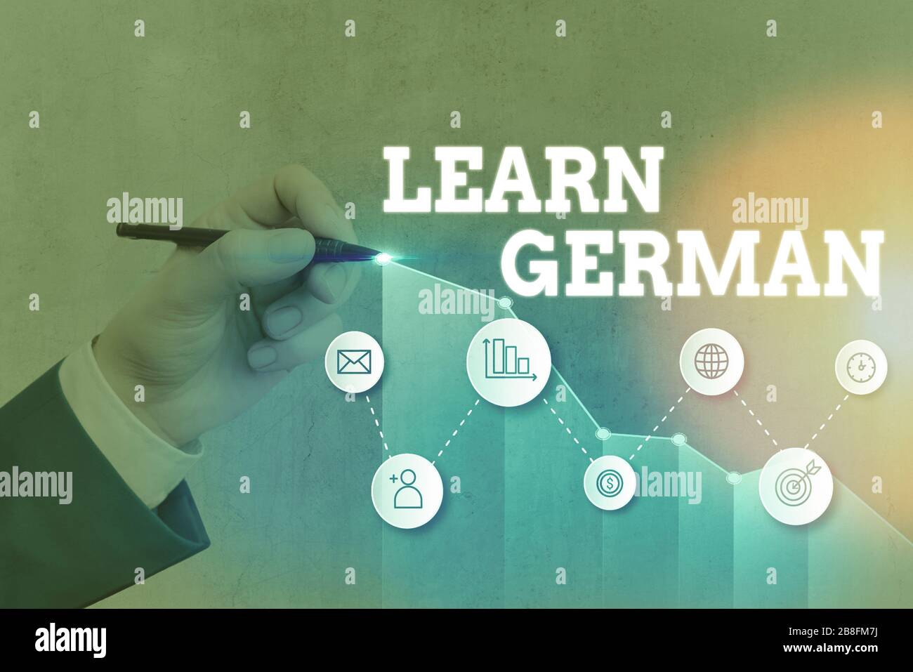 Word writing text Learn German. Business photo showcasing get knowledge ...