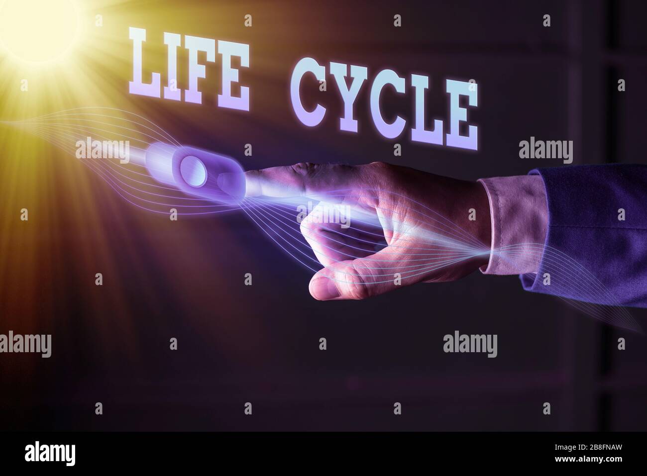 Writing note showing Life Cycle. Business concept for the series of ...