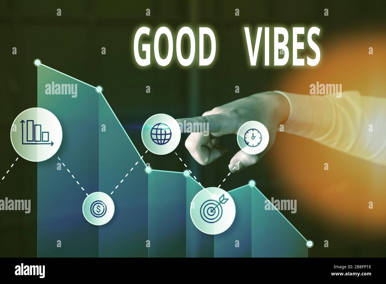 Writing note showing Good Vibes. Business concept for slang phrase for ...
