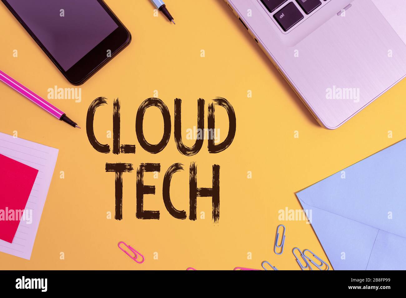 Conceptual hand writing showing Cloud Tech. Concept meaning storing and accessing data and ...