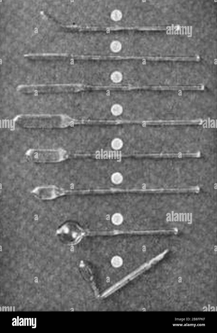 Glass applicators for radium emanation - 1918 Stock Photo - Alamy