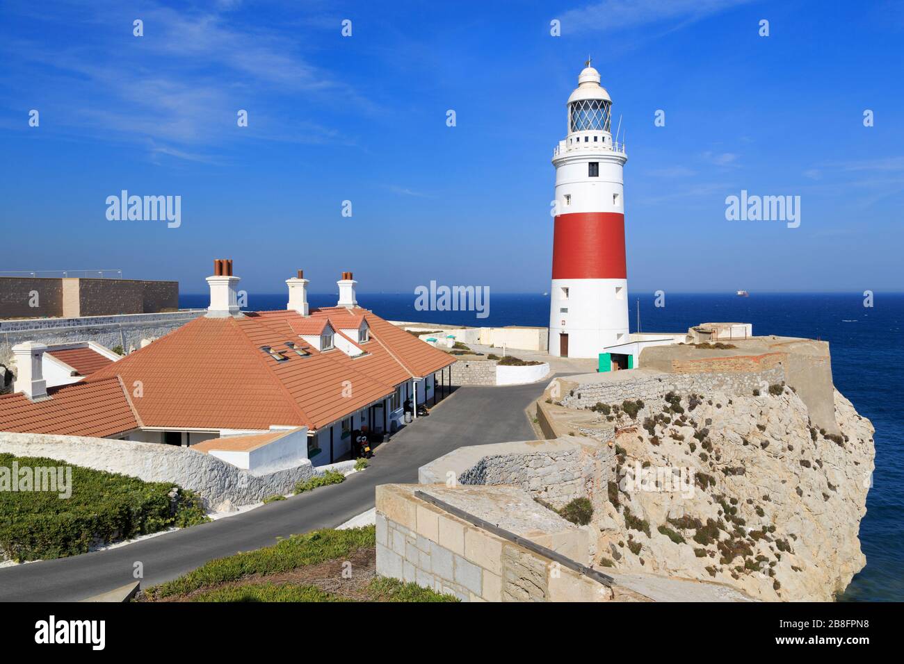 Europa Point Lighthouse, Gibraltar, United Kingdom, Europe Stock Photo ...