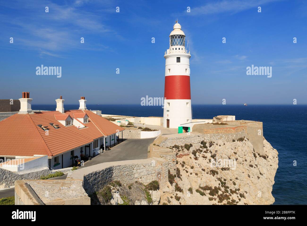 Europa Point Lighthouse, Gibraltar, United Kingdom, Europe Stock Photo ...