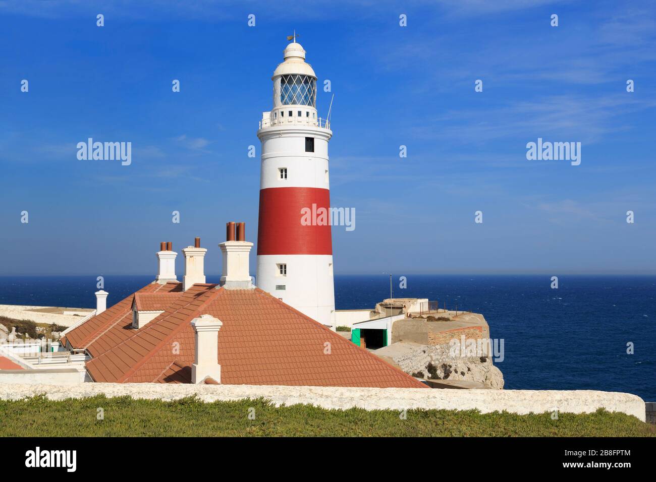 Europa Point Lighthouse, Gibraltar, United Kingdom, Europe Stock Photo ...