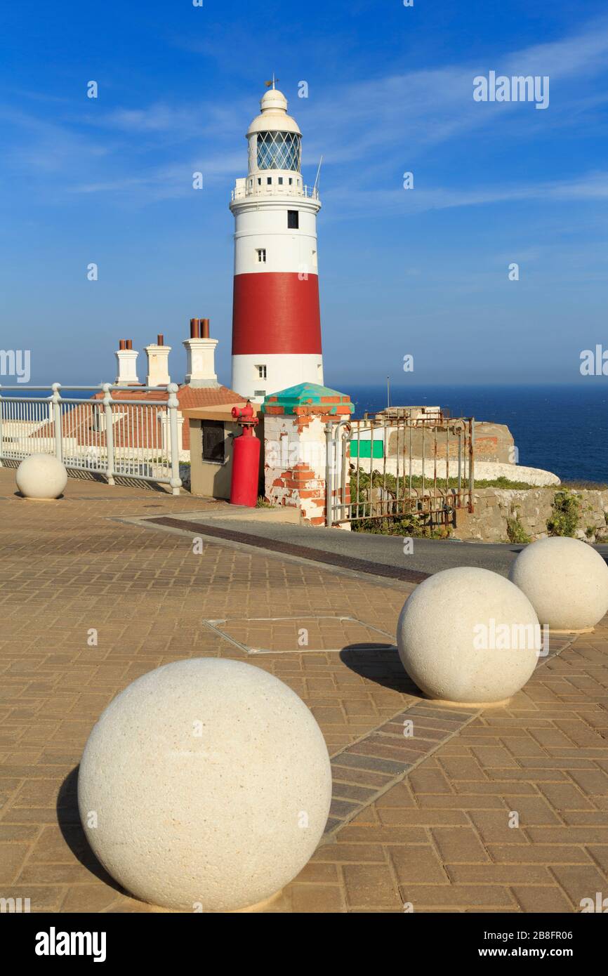 Europa Point Lighthouse, Gibraltar, United Kingdom, Europe Stock Photo ...