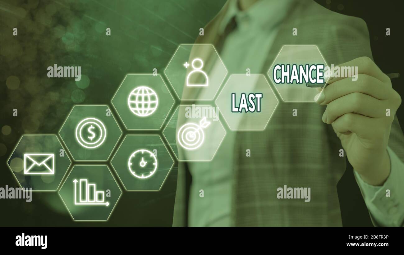 Text sign showing Last Chance. Business photo text final opportunity to ...