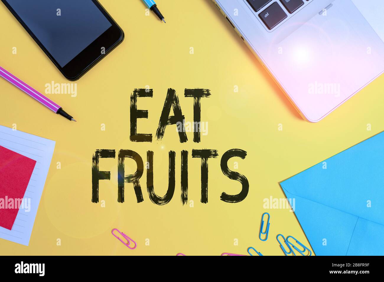 Conceptual hand writing showing Eat Fruits. Concept meaning consume any ...