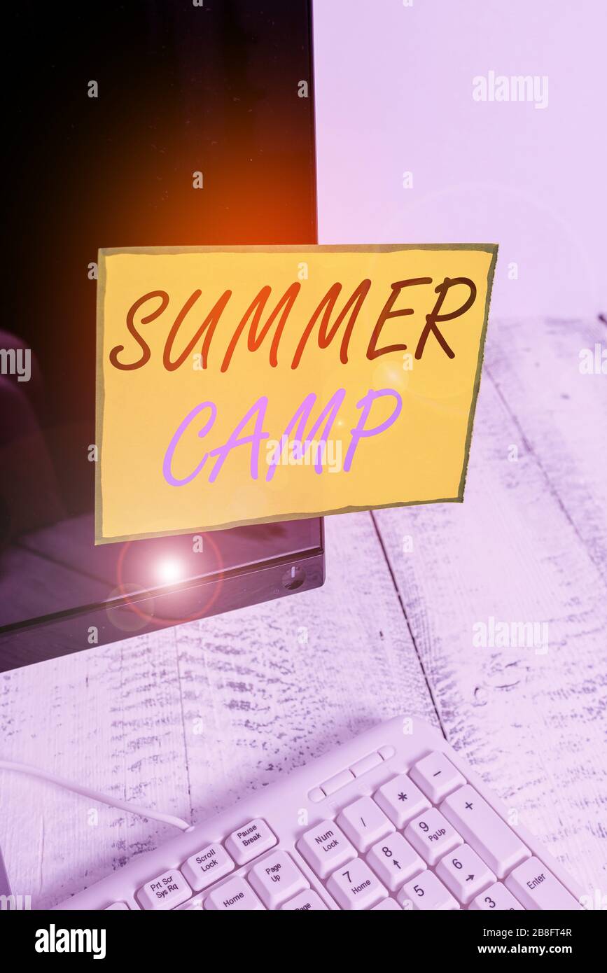 Writing note showing Summer Camp. Business concept for supervised ...
