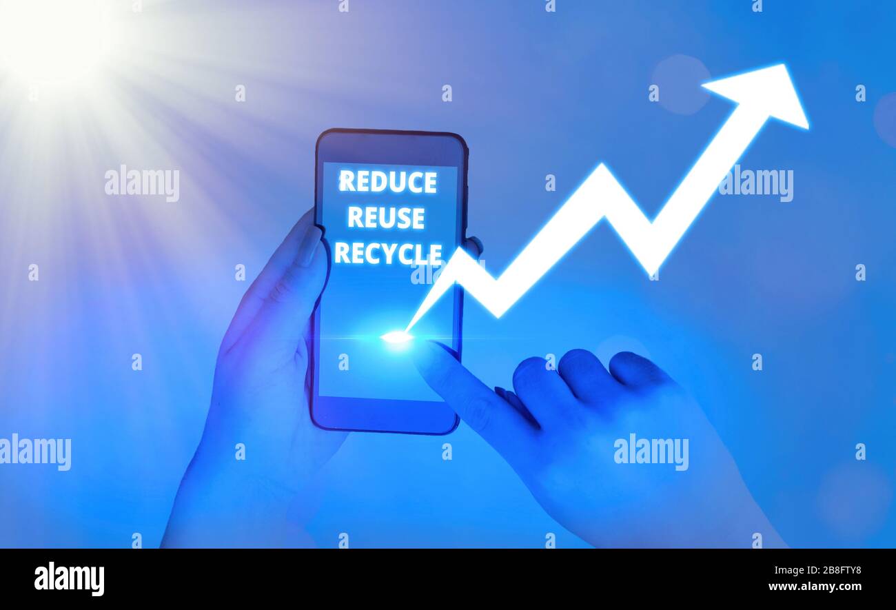 Writing note showing Reduce Reuse Recycle. Business concept for ...