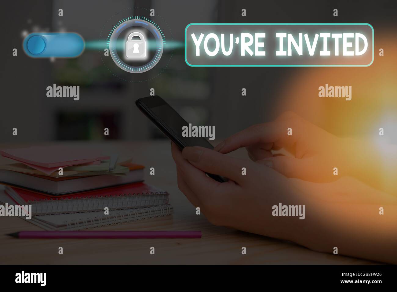 Writing note showing You Re Invited. Business concept for make a polite ...