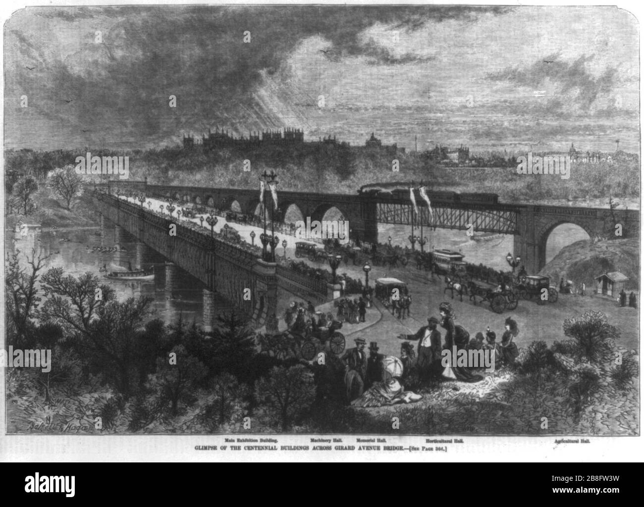Glimpse of the Centennial buildings across Girard Avenue Bridge ...