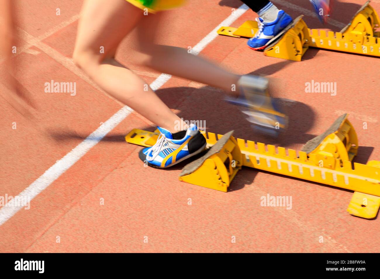 The launching, At the sports meeting, the athletes are starting to run ...
