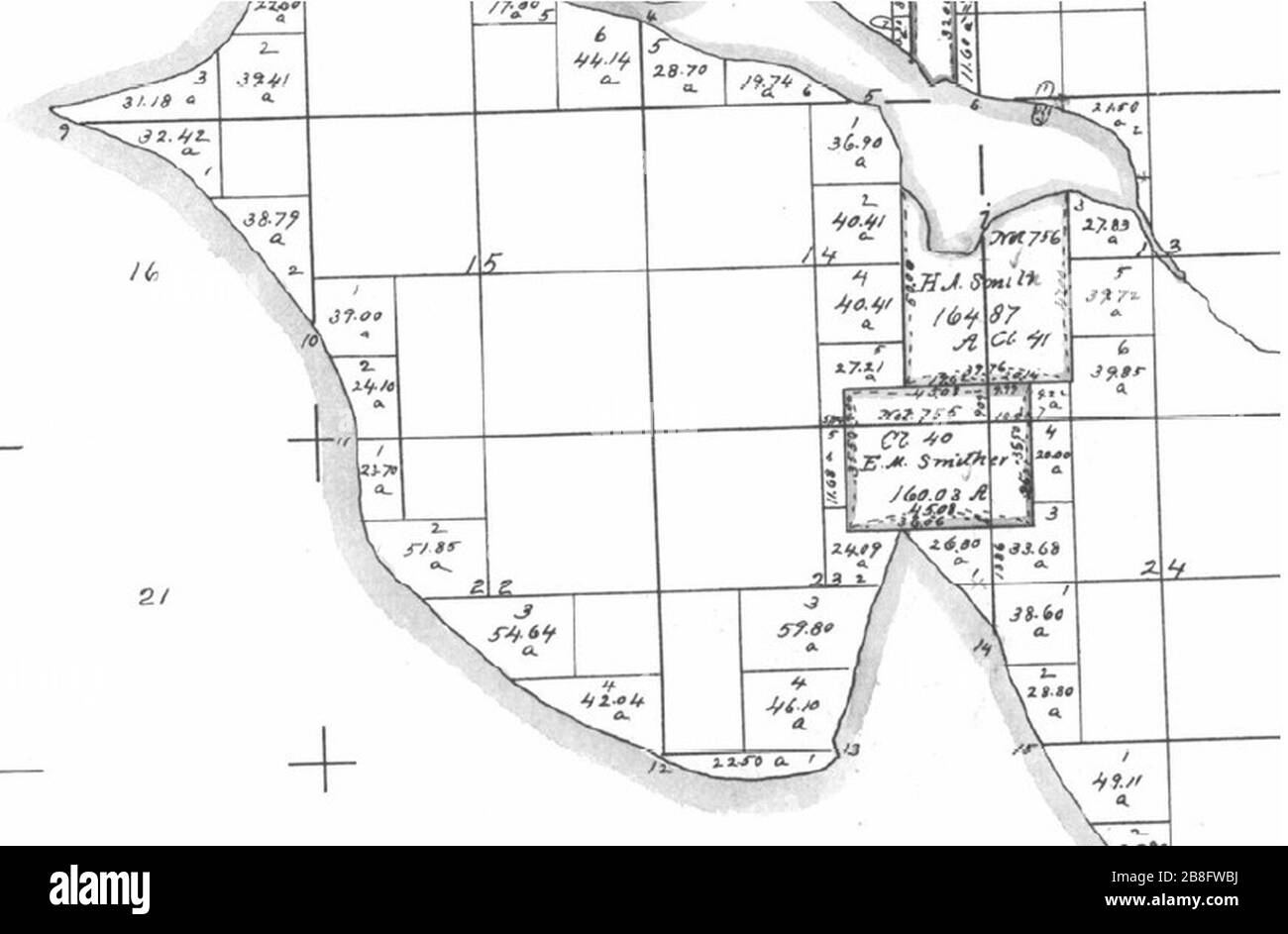 GLO map of Interbay and Magnolia claims - 1863 Stock Photo - Alamy