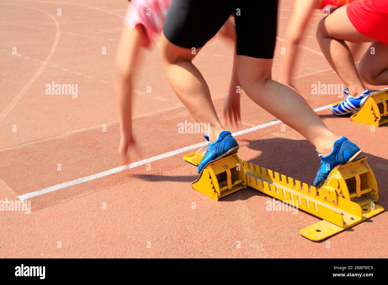 The launching, At the sports meeting, the athletes are starting to run ...
