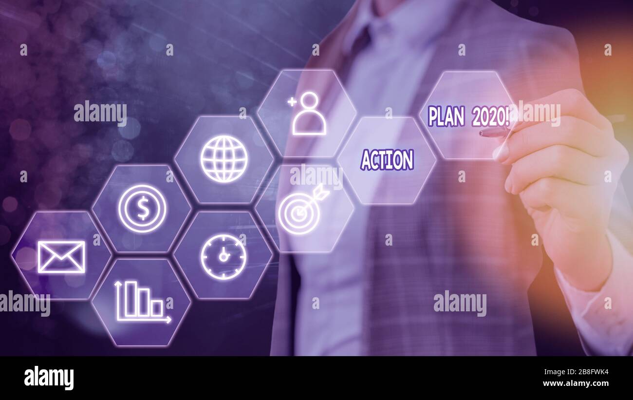 Text sign showing Action Plan 2020. Business photo text proposed ...