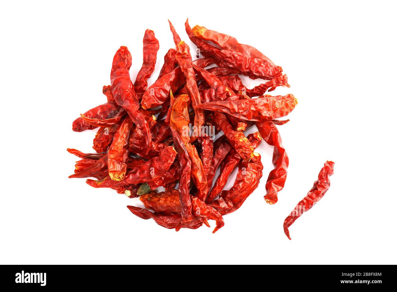 Dried red chili heap, Chilli red Spicy hot flavor, Chilli dry on white ...
