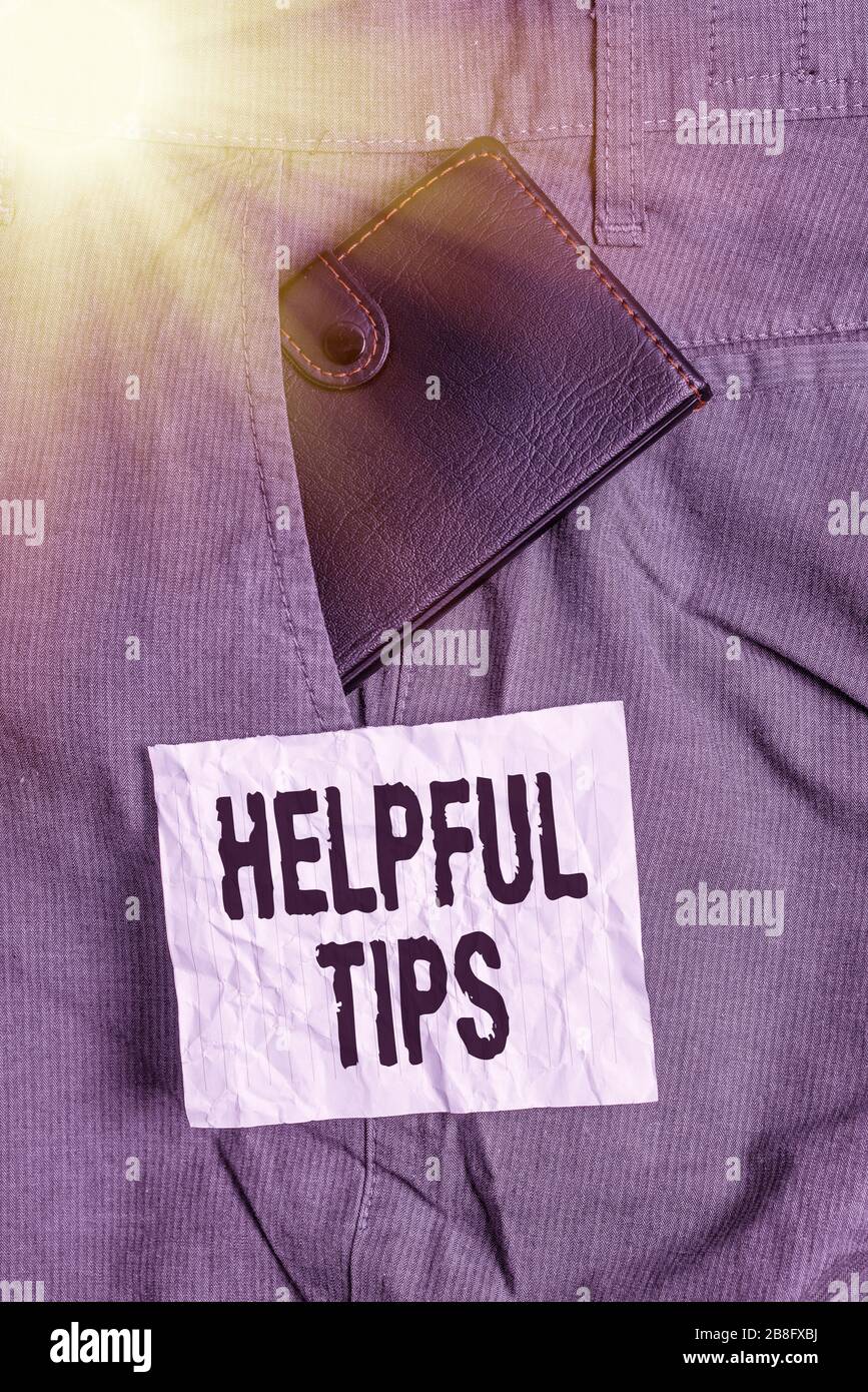 Text sign showing Helpful Tips. Business photo showcasing advices given ...