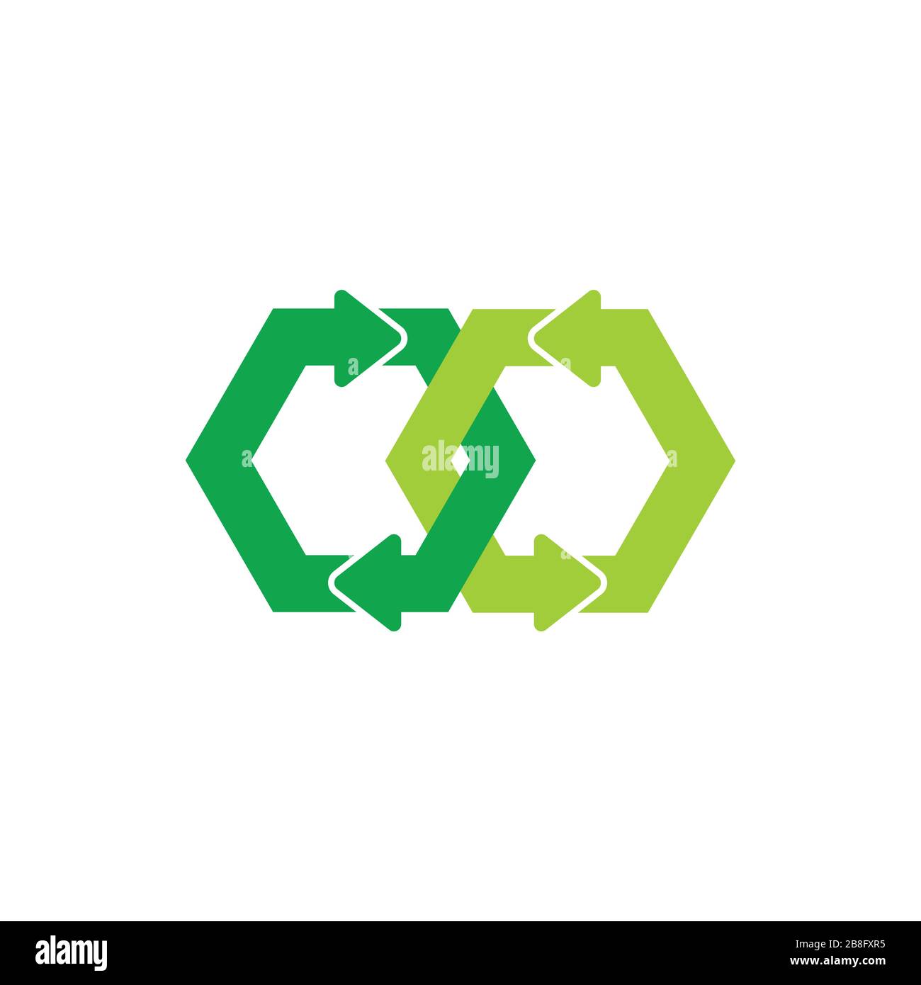 green linked chain recycle circle arrows symbol vector Stock Vector ...
