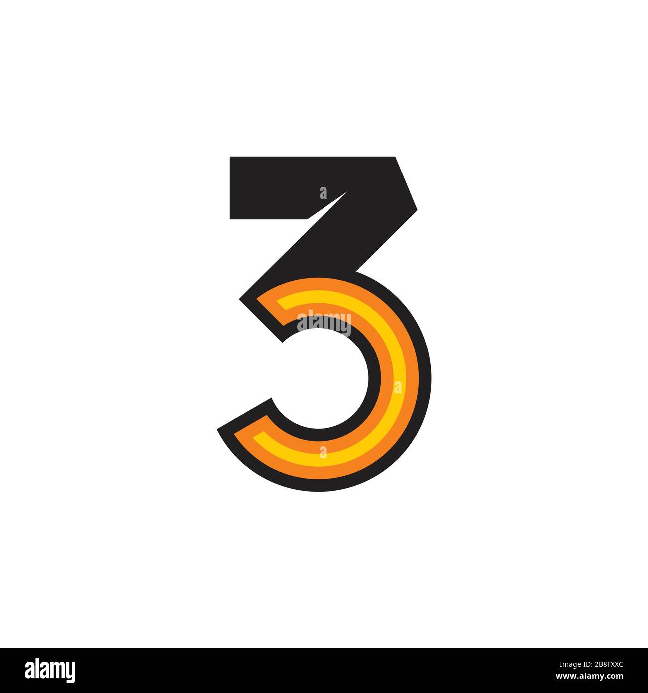 number 3c abstract gradient logo vector Stock Vector Image & Art - Alamy